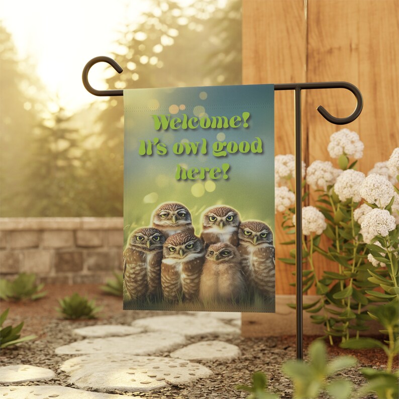 Welcome Garden Flag Cute Owl House Flag Owl Decor Gift for Owl Lover ...