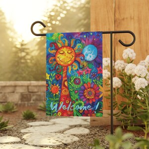 Garden Flag for Summer Welcome Flag With Flowers Boho Garden Flag ...