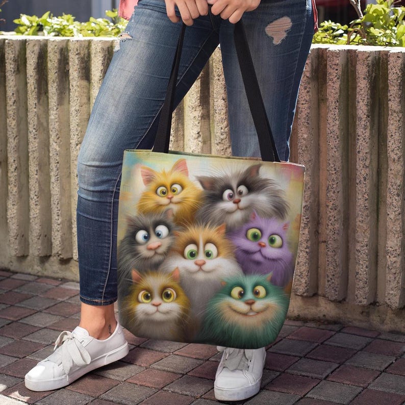 Funny Fluffy Cats Tote Bag Cat Lover Gift - Etsy
