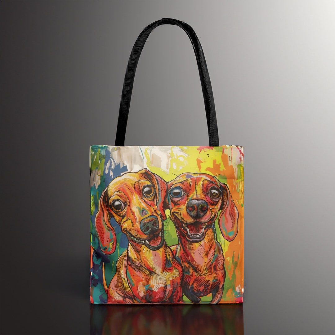Funny Dog Tote Bag Dachshund Art Gift for Dog Owner Tote Dog Person ...