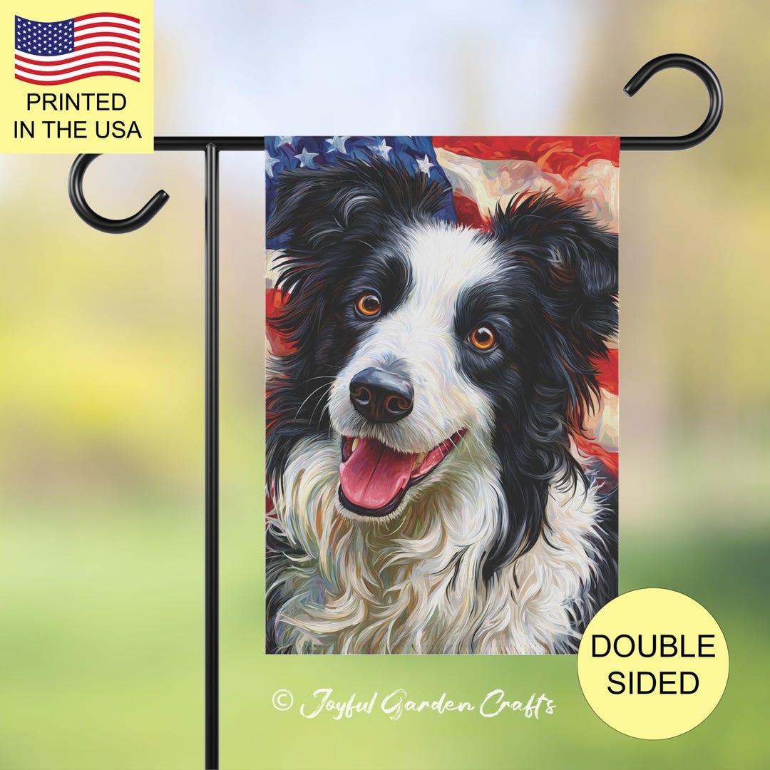 Patriotic Border Collie Garden Flag July 4th Dog Decor - Etsy