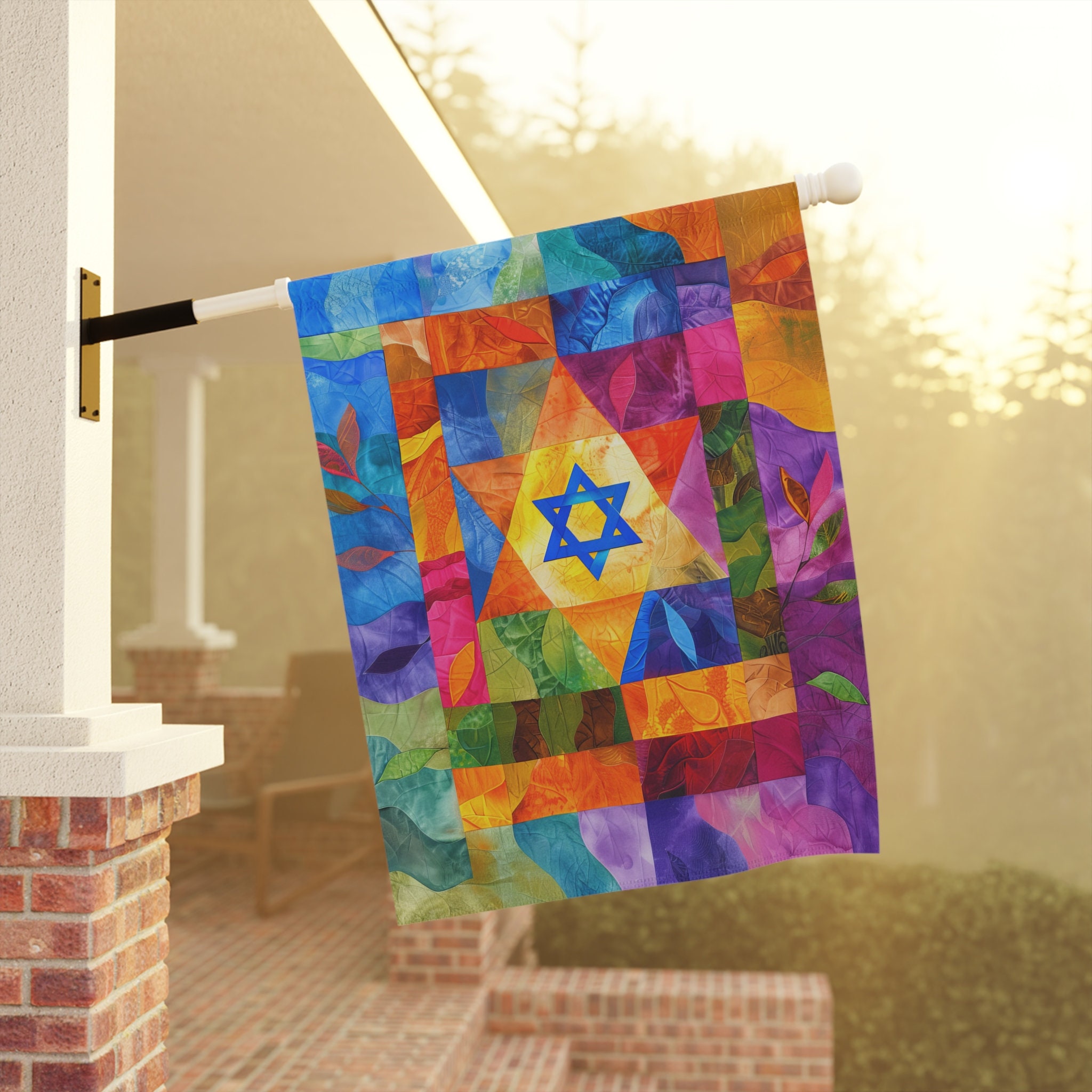 Shabbat House Flag Double Sided Jewish Holiday Garden Flag Purim ...