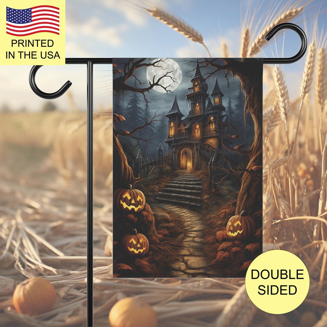 Halloween Castle Garden Flag Spooky Party Decor - Etsy