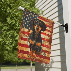 Independence Day Flag for Garden Patriotic Flag Dachshund 4th of July ...