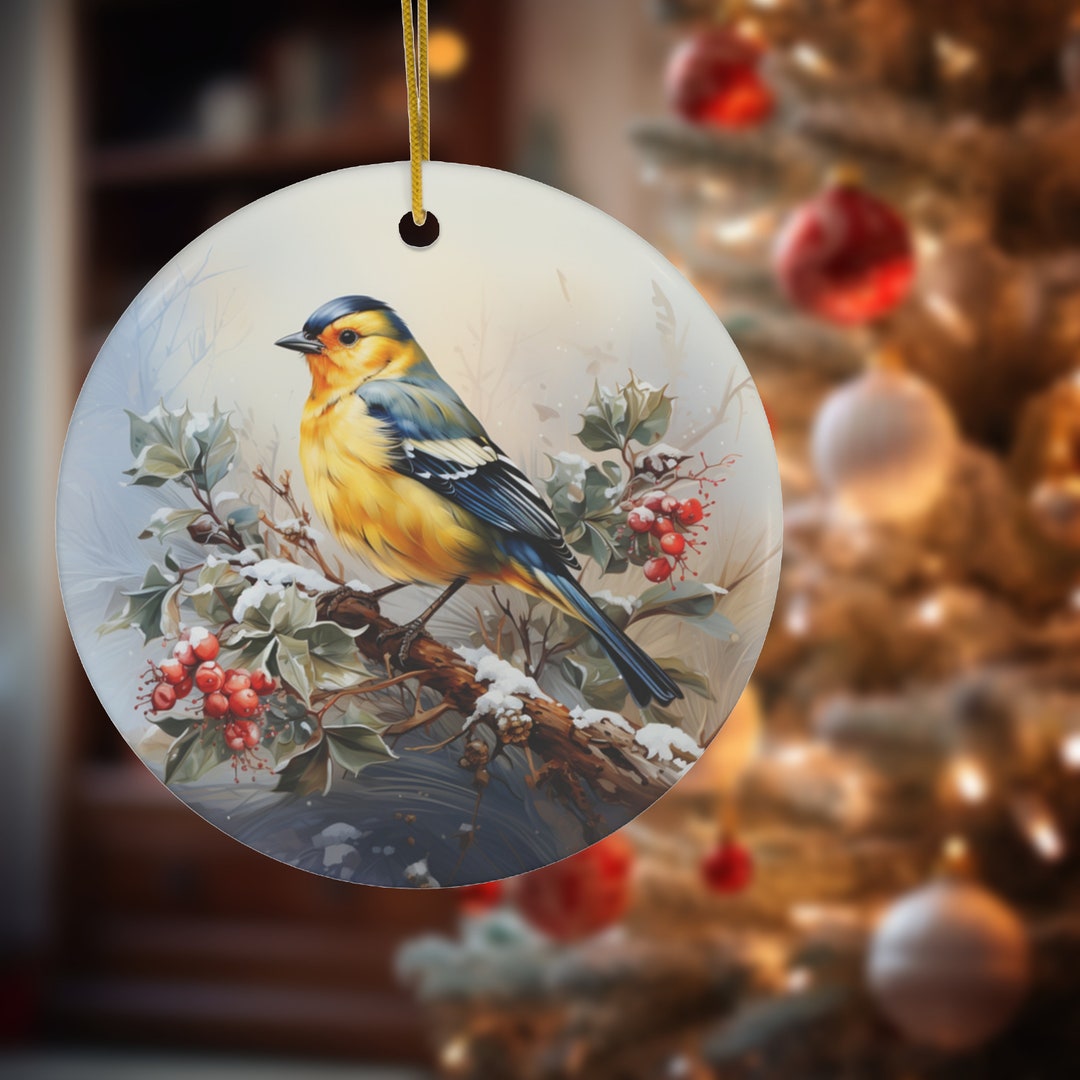 American Goldfinch Christmas Ceramic Ornament Gift for Bird Lover ...