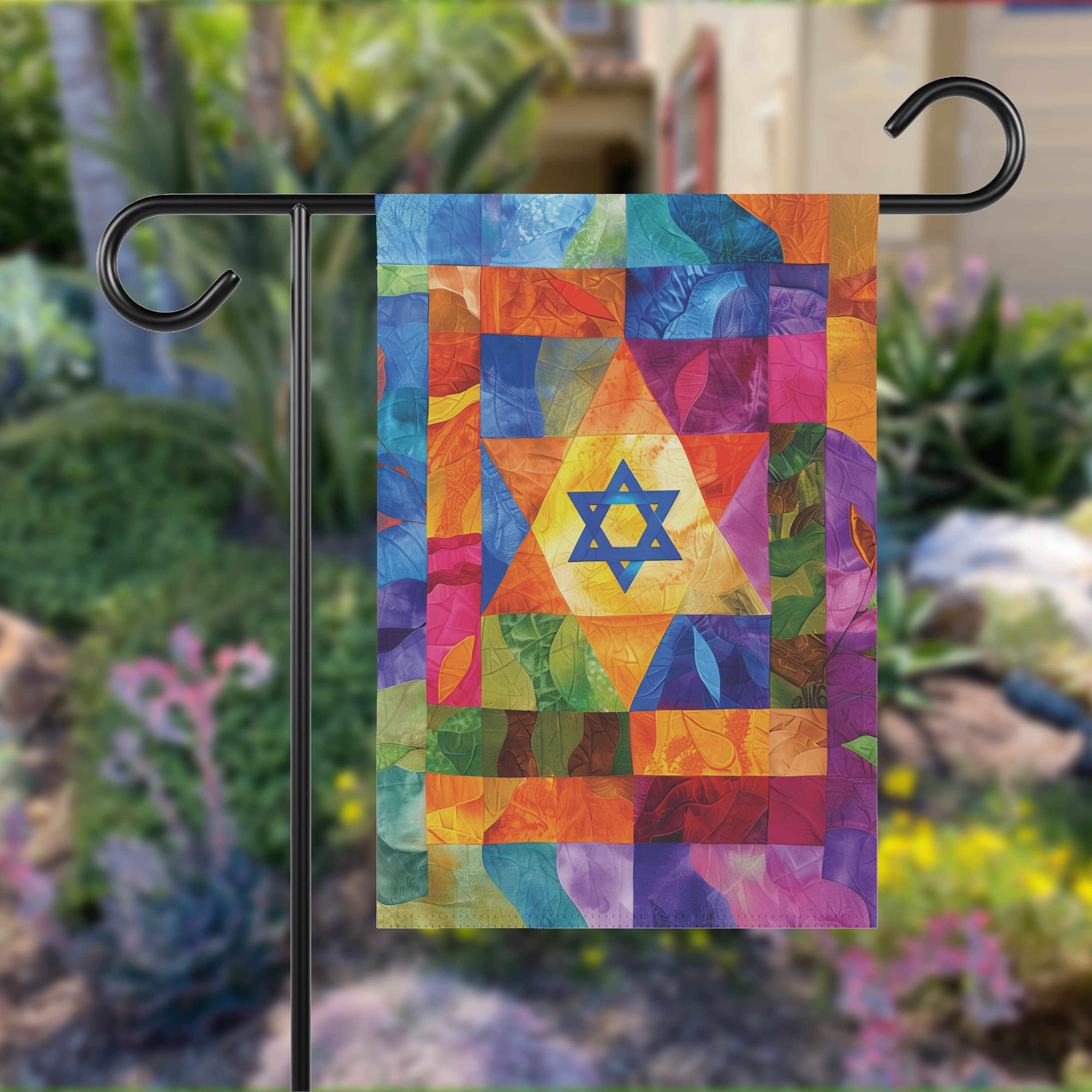 Shabbat House Flag Double Sided Jewish Holiday Garden Flag Purim ...
