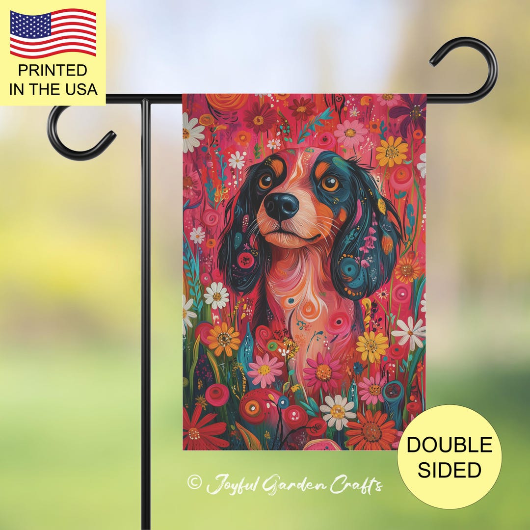 Vibrant Dachshund Dog Flag for Garden Adorable Dog Yard Flag Artistic ...