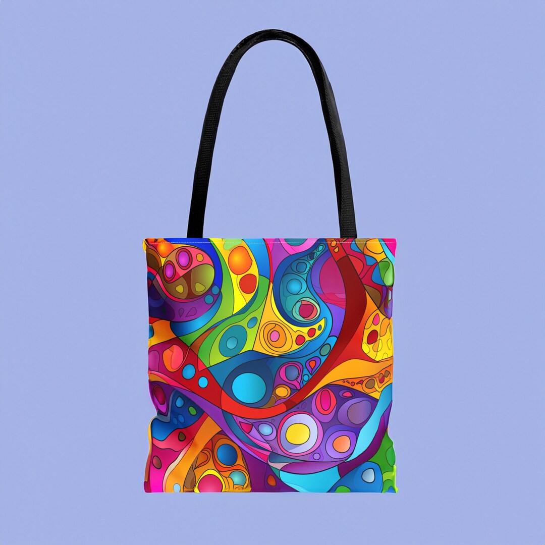 Abstract Art Tote Bag Colorful Modern Designcotton Handles - Etsy