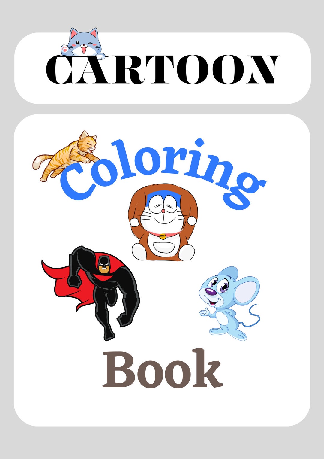 Cartoon Coloring Book for Kids - Etsy