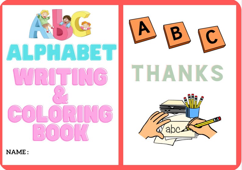 Alphabet Writing and Coloring Book - Etsy