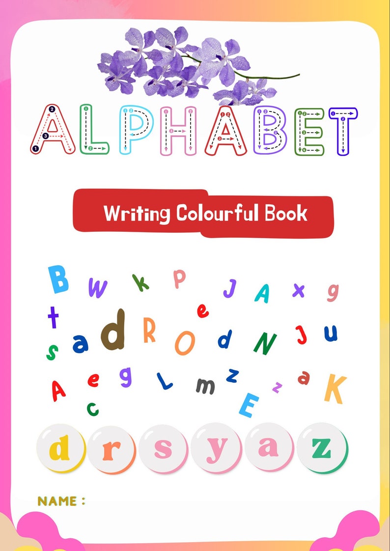 Alphabet A-Z Writing Colourful Book for Kids - Etsy