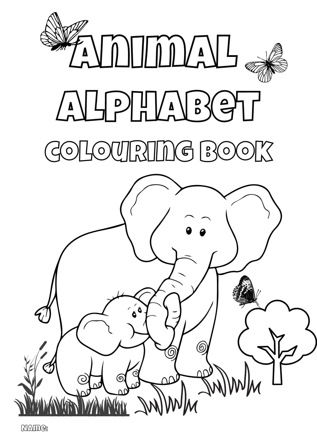 Animal Alphabet Coloring Book - Etsy