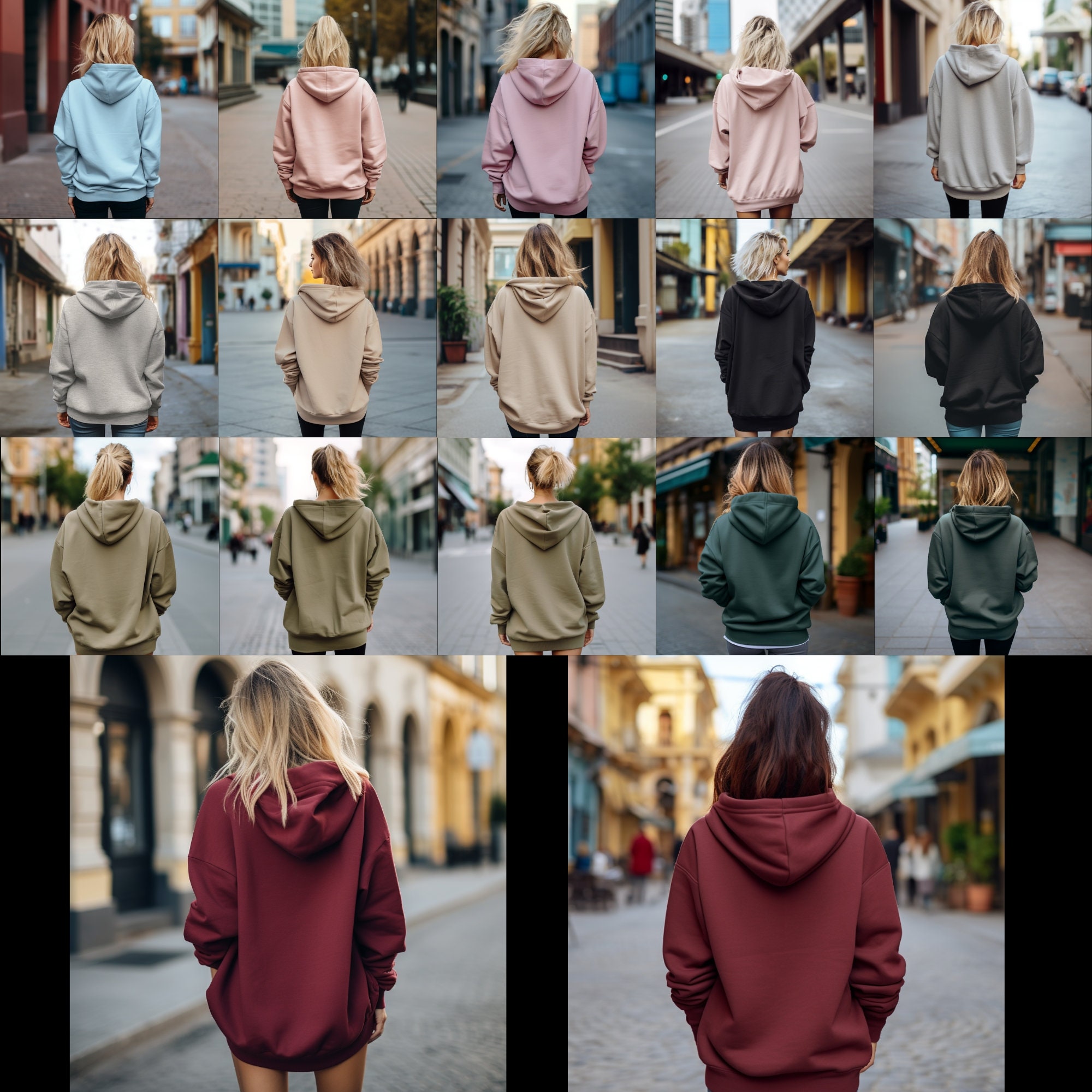 Gildan 18500 Mockup Street Bundle City Background Women Model Unisex ...