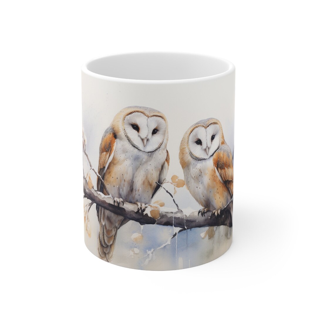 Owl Mug, Watercolor Birds, Owls, Barn Owls, Bird Mugs, - Etsy