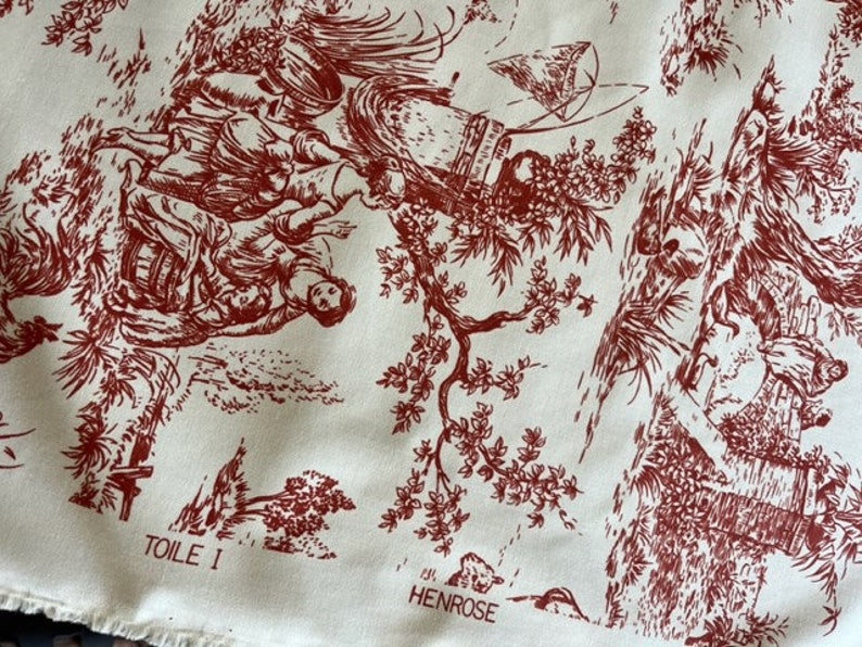 RARE FIND- Vintage, Unused Bolt of Henrose Toile I Fabric (sold by the ...