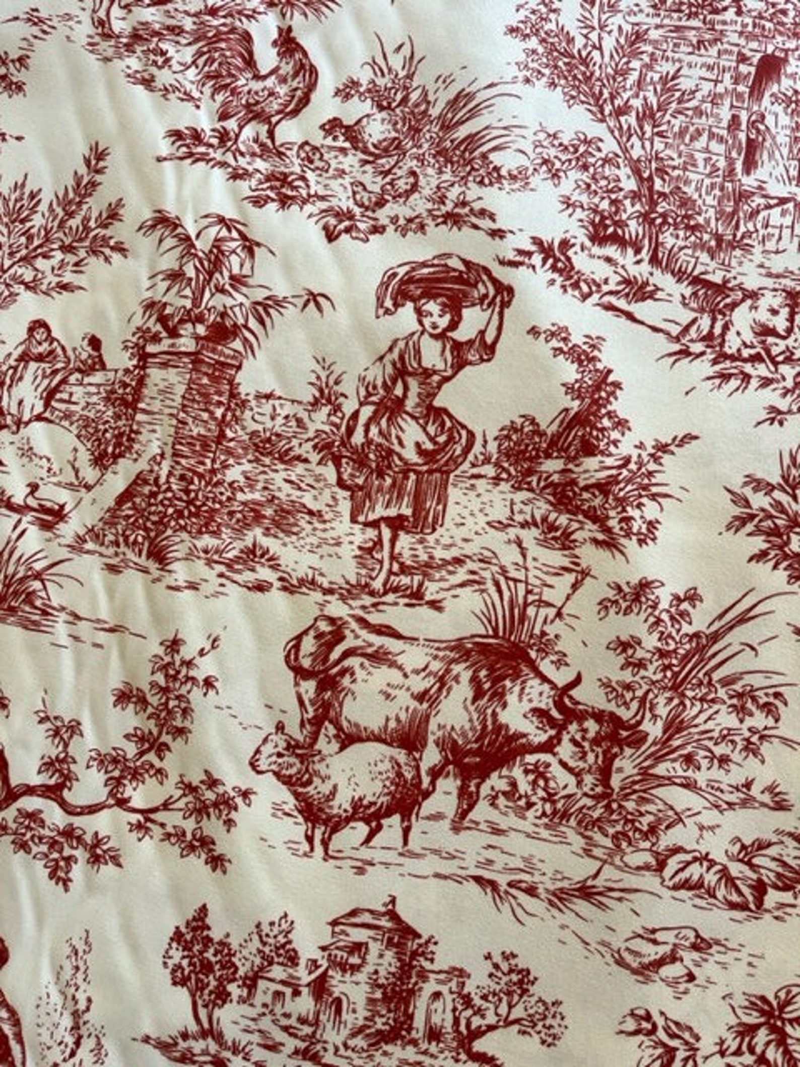 RARE FIND- Vintage, Unused Bolt of Henrose Toile I Fabric (sold by the ...