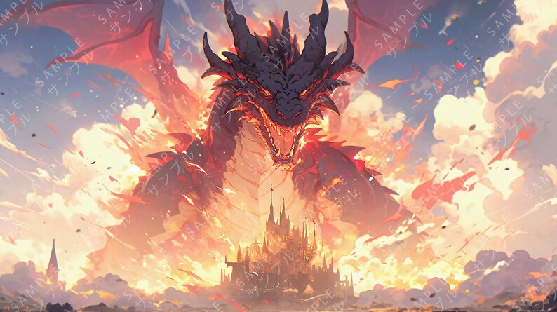 Tears of the Kingdom: Calamity Dragon Digital Art Wall Art Print Poster ...