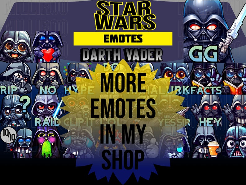 DARTH VADER Star Wars Emotes EXTRAS Pack - Etsy