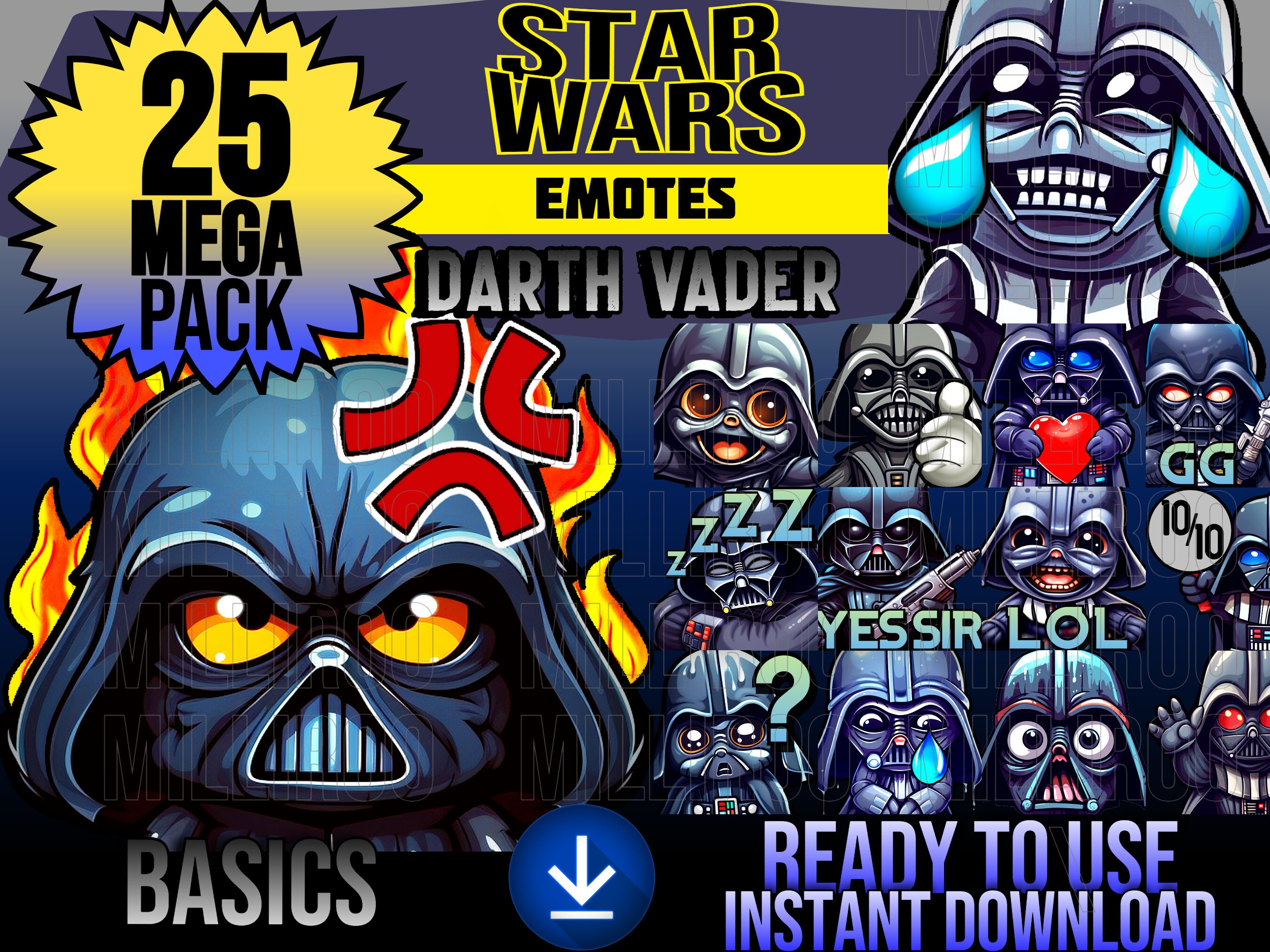 DARTH VADER Star Wars Emotes BASICS Pack - Etsy