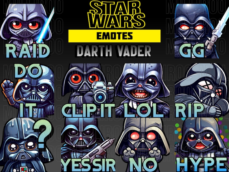 DARTH VADER Star Wars Emotes BASICS Pack - Etsy