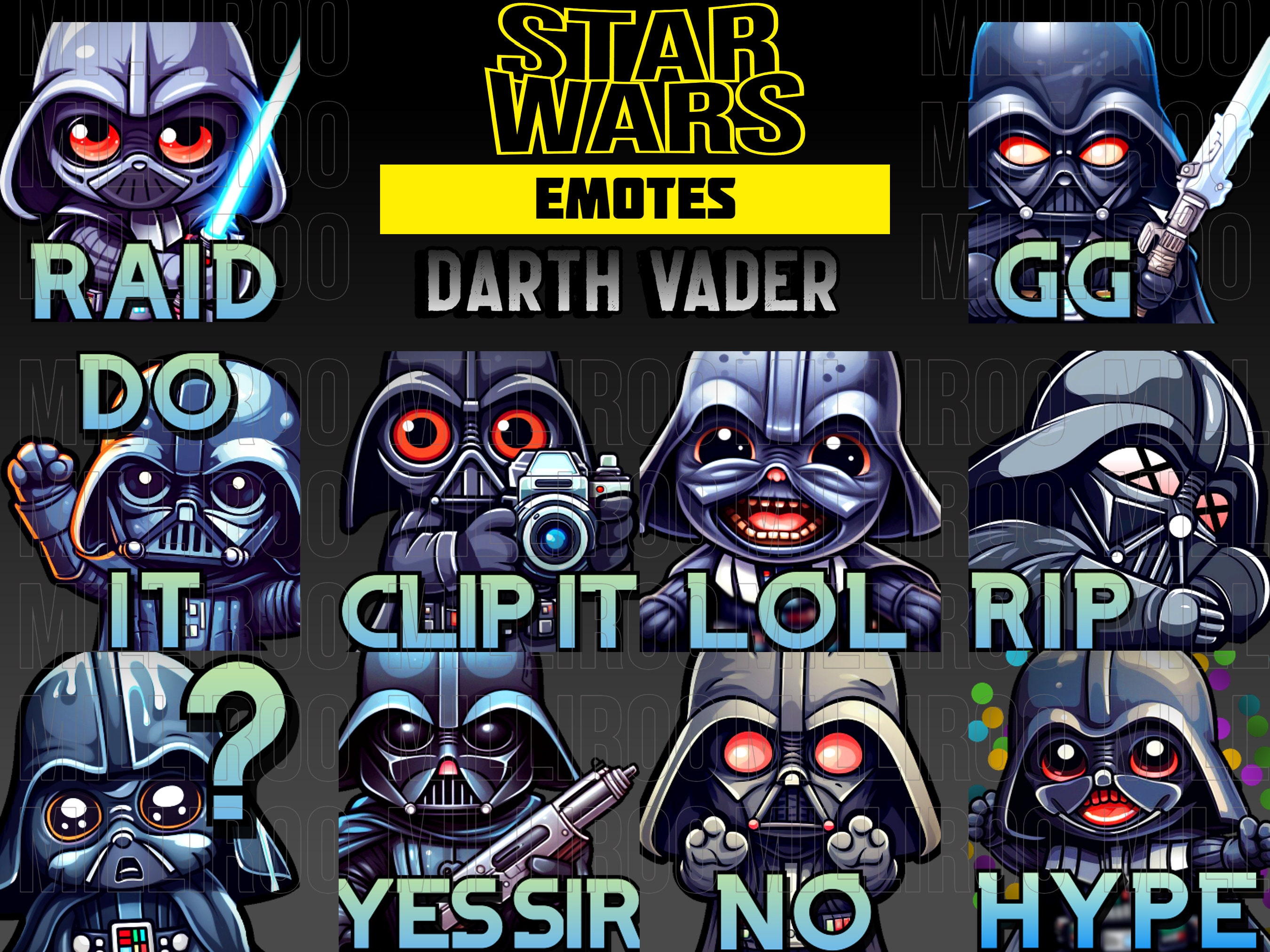 DARTH VADER Star Wars Emotes BASICS Pack - Etsy
