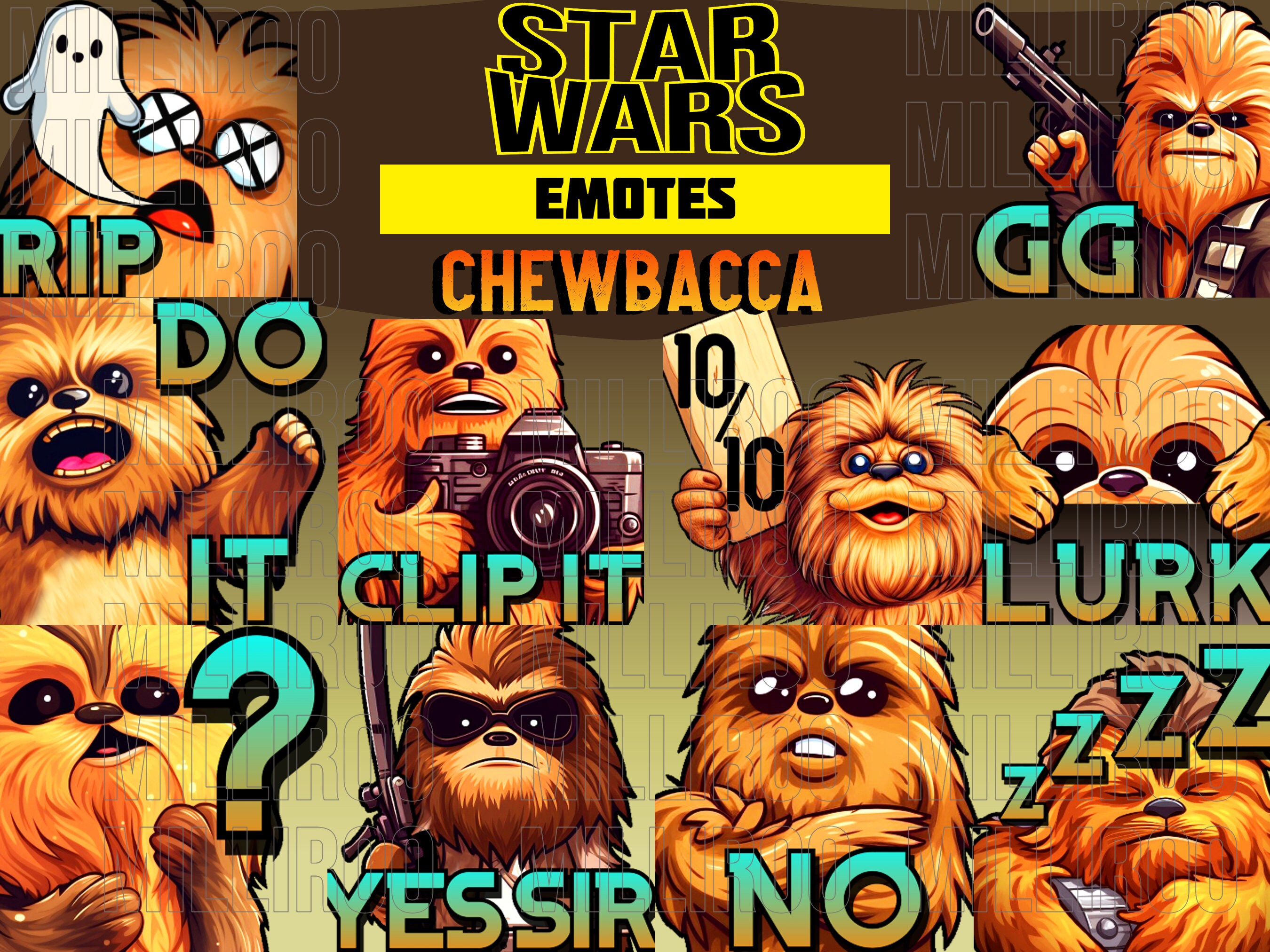 CHEWBACCA Star Wars Emotes - BASICS Pack - Etsy