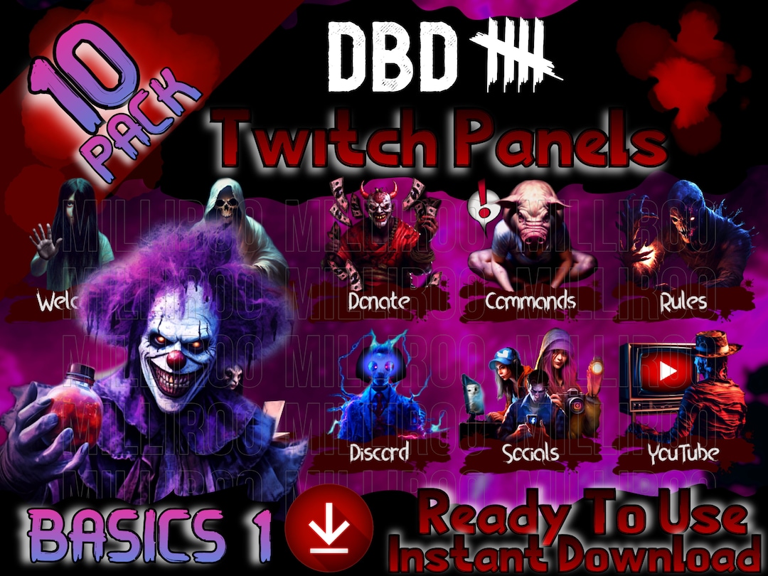 Dead by Daylight Twitch Panels - BASICS Pack - Etsy