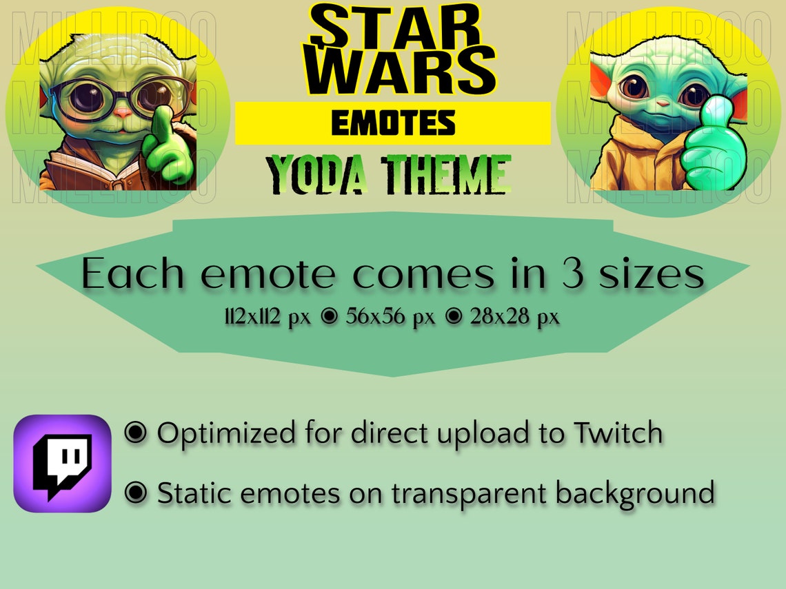 YODA Star Wars Twitch Emotes BASICS Pack - Etsy Australia