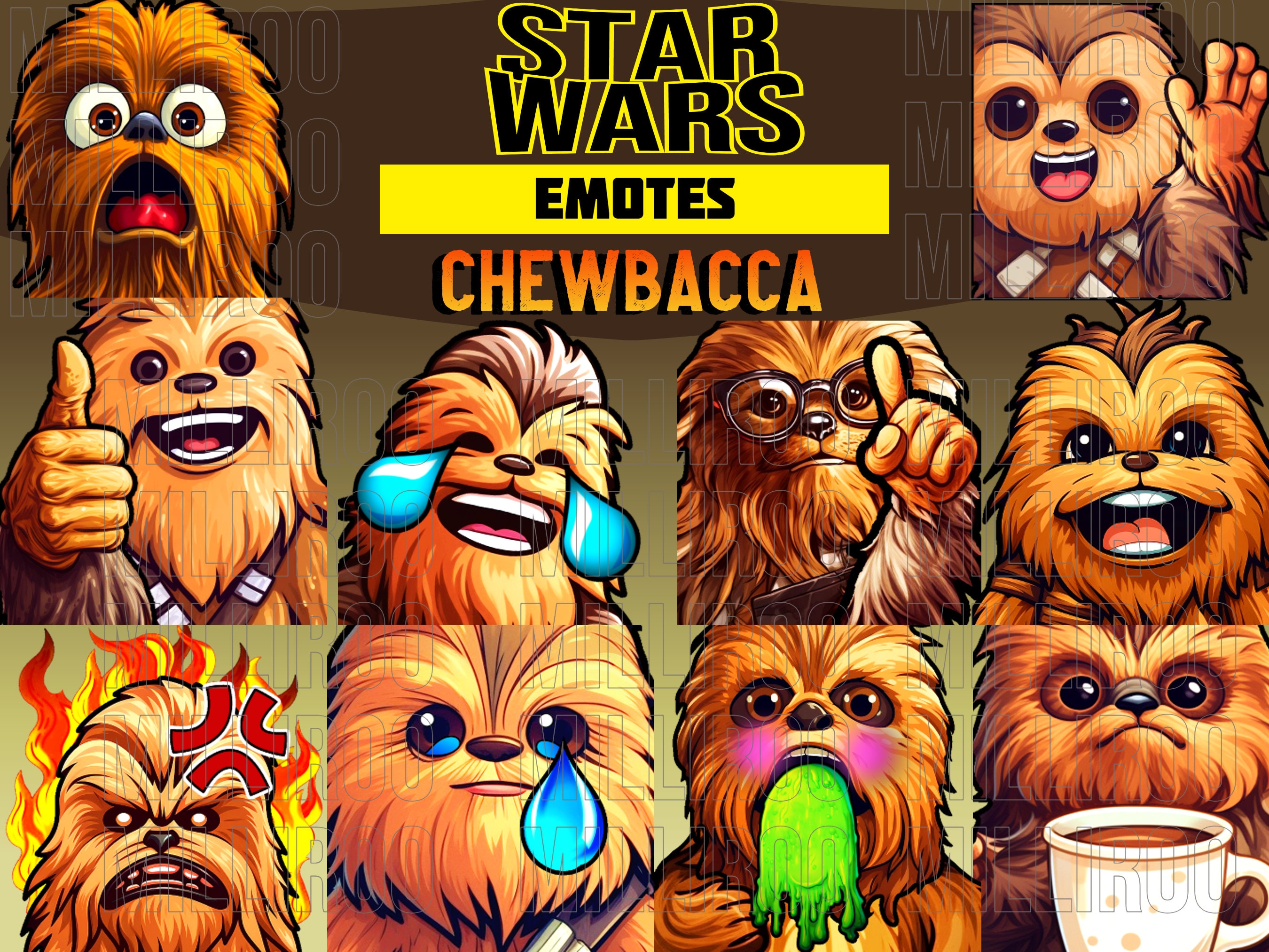 CHEWBACCA Star Wars Emotes - BASICS Pack - Etsy