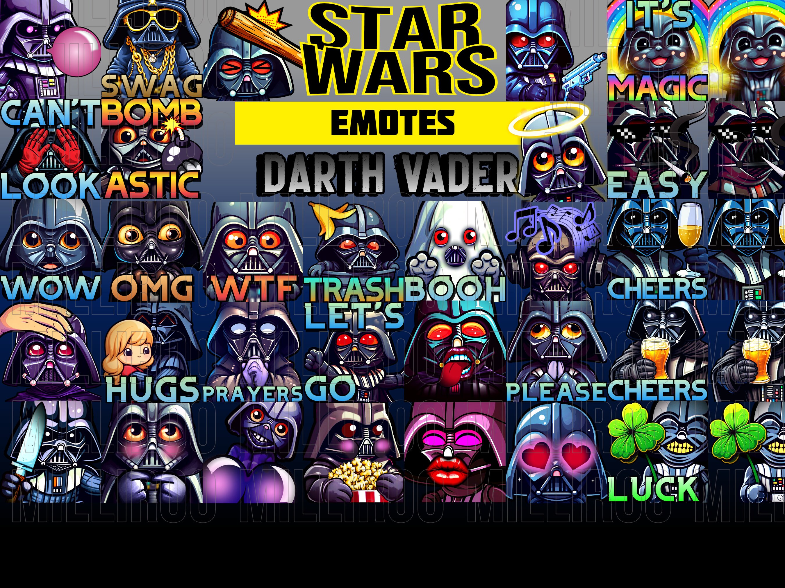 DARTH VADER Star Wars Emotes EXTRAS Pack - Etsy