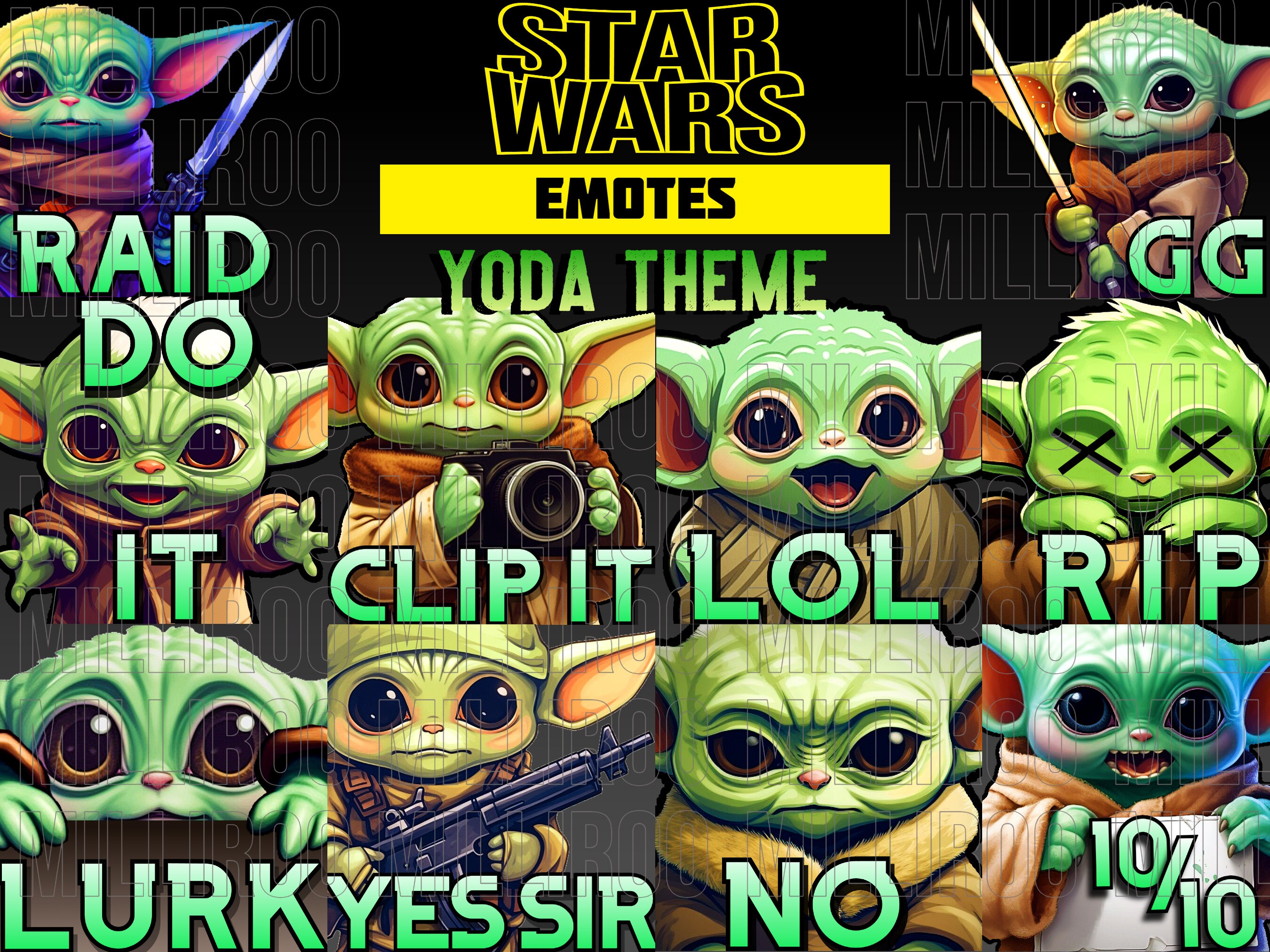 YODA Star Wars Twitch Emotes BASICS Pack - Etsy