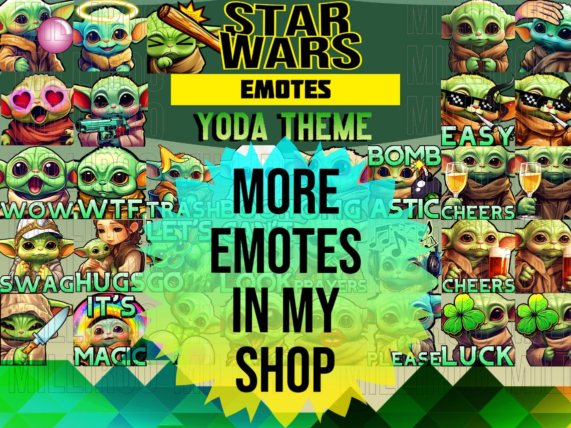 YODA Star Wars Twitch Emotes BASICS Pack - Etsy Australia
