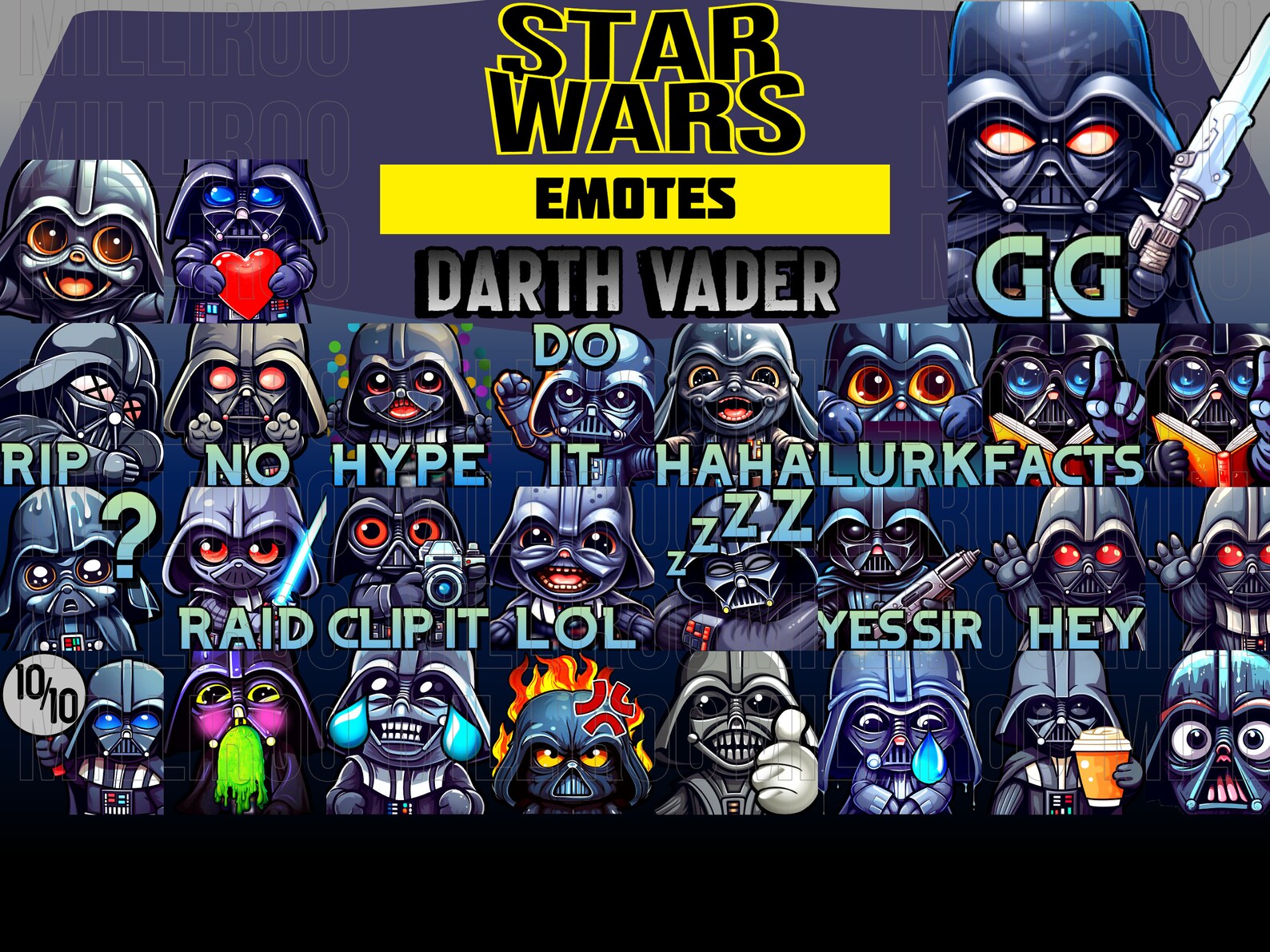 DARTH VADER Star Wars Emotes BASICS Pack - Etsy