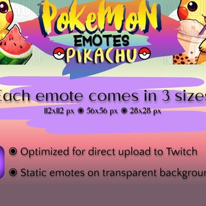 PIKACHU Pokemon Emotes MUNCHIE Pack - Etsy Australia