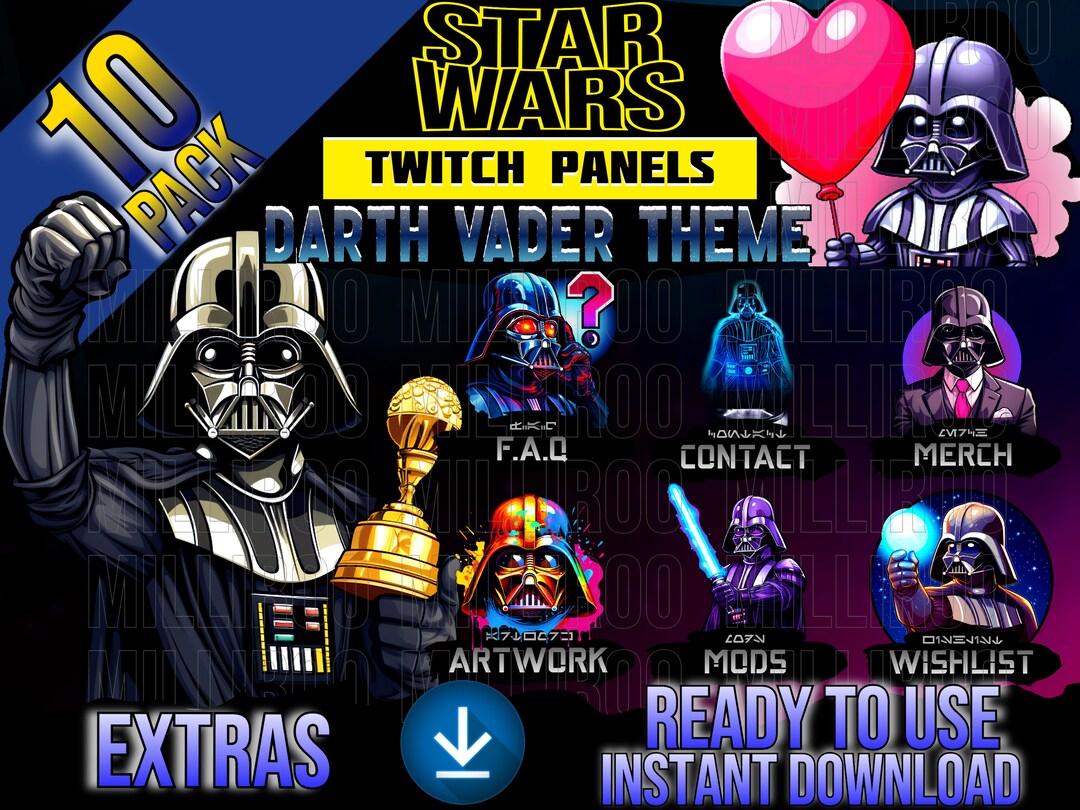 DARTH VADER Star Wars Twitch Panels - EXTRAS Pack - Etsy