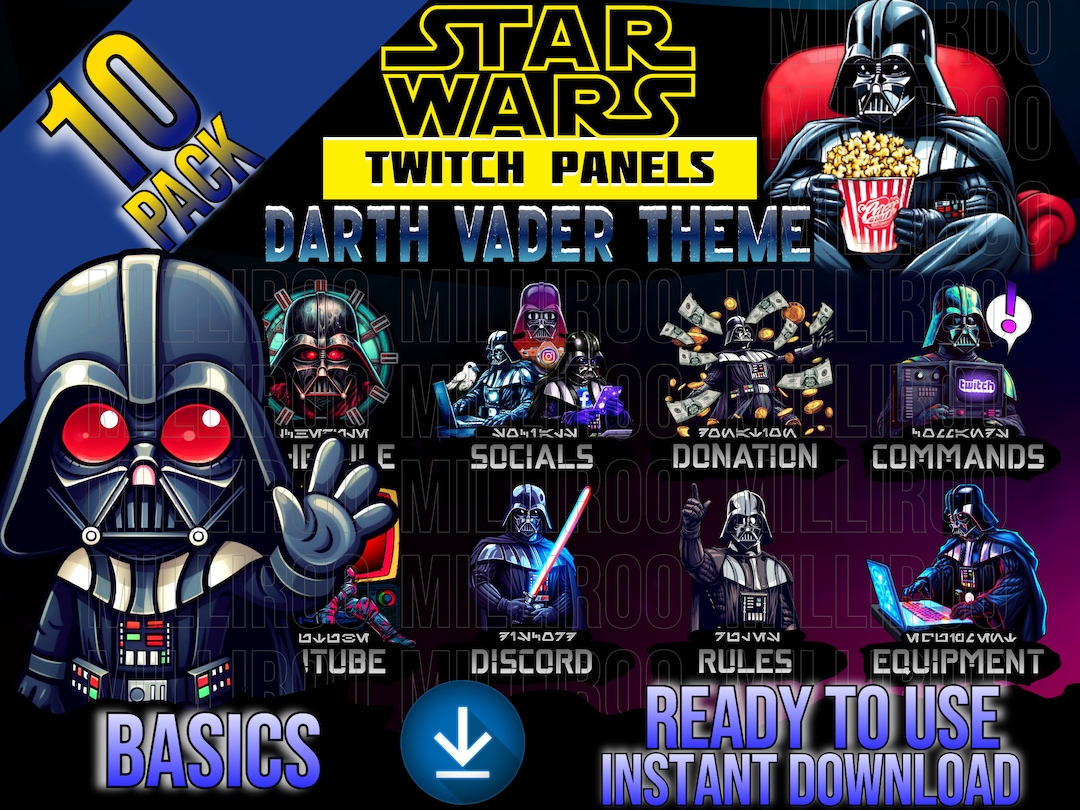 DARTH VADER Star Wars Twitch Panels BASICS Pack - Etsy UK
