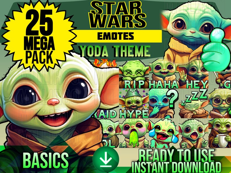 YODA Star Wars Twitch Emotes - BASICS Pack - Etsy