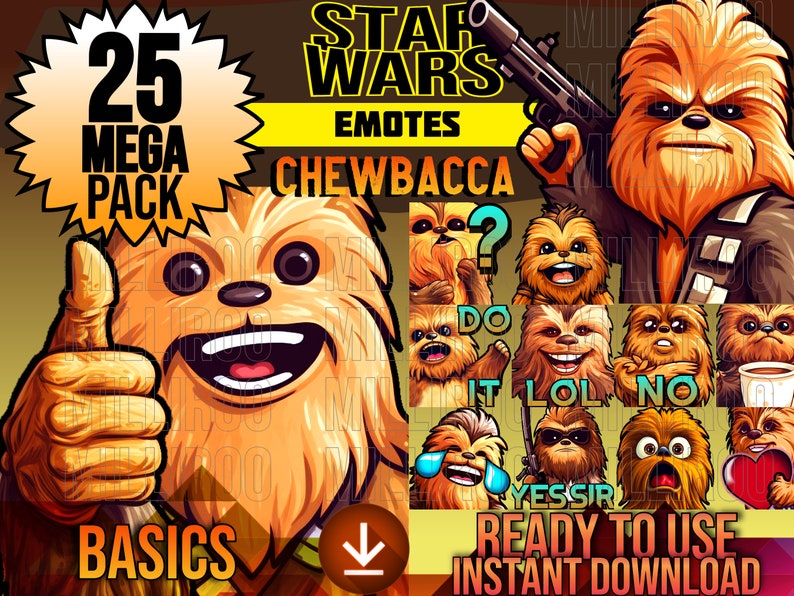 CHEWBACCA Star Wars Emotes - BASICS Pack - Etsy