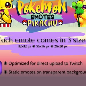 PIKACHU Pokemon Emotes - EXTRAS Pack - Etsy