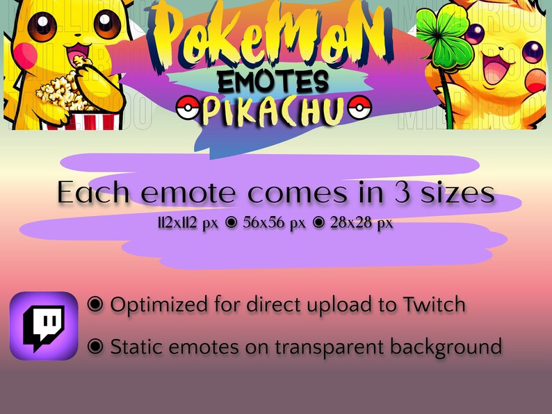 PIKACHU Pokemon Emotes - EXTRAS Pack - Etsy