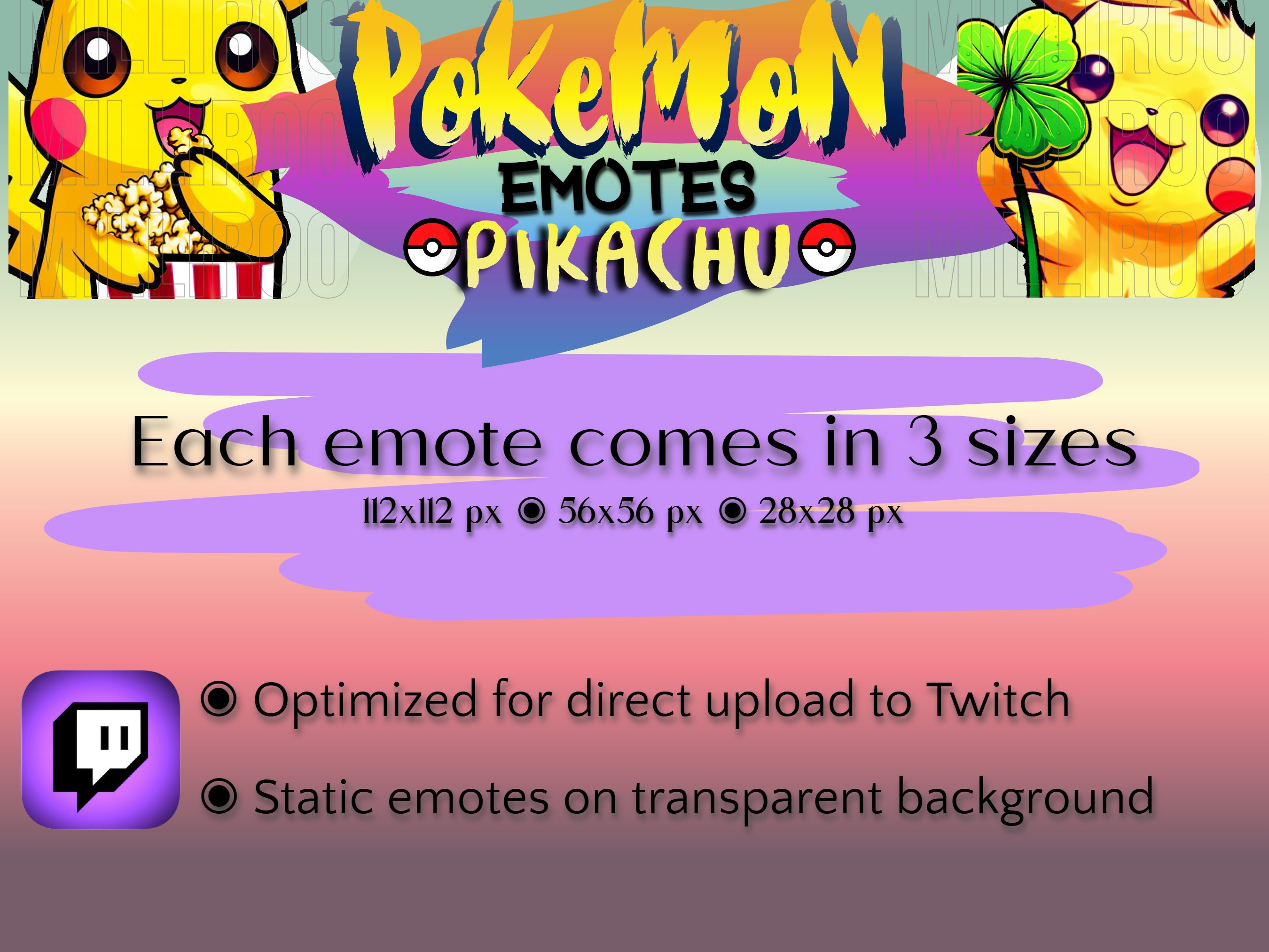 PIKACHU Pokemon Emotes - EXTRAS Pack - Etsy