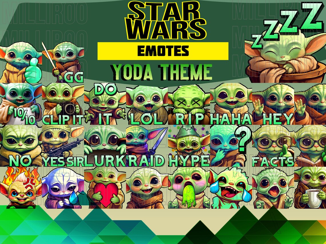 YODA Star Wars Twitch Emotes BASICS Pack - Etsy Australia