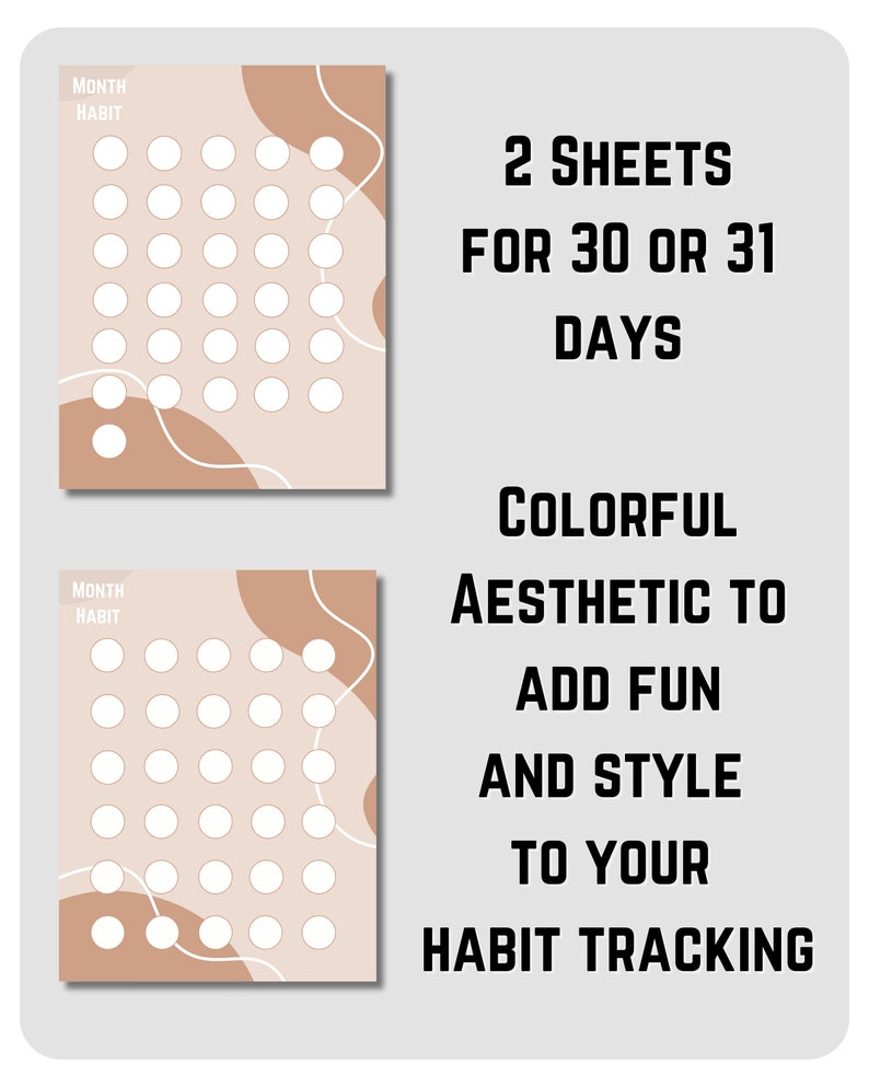 Digital PDF Habit Tracker, Printable Productivity Template, Monthly ...