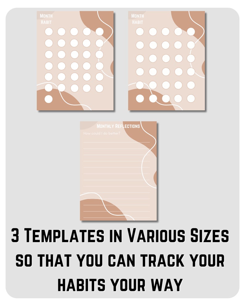 Digital PDF Habit Tracker, Printable Productivity Template, Monthly ...