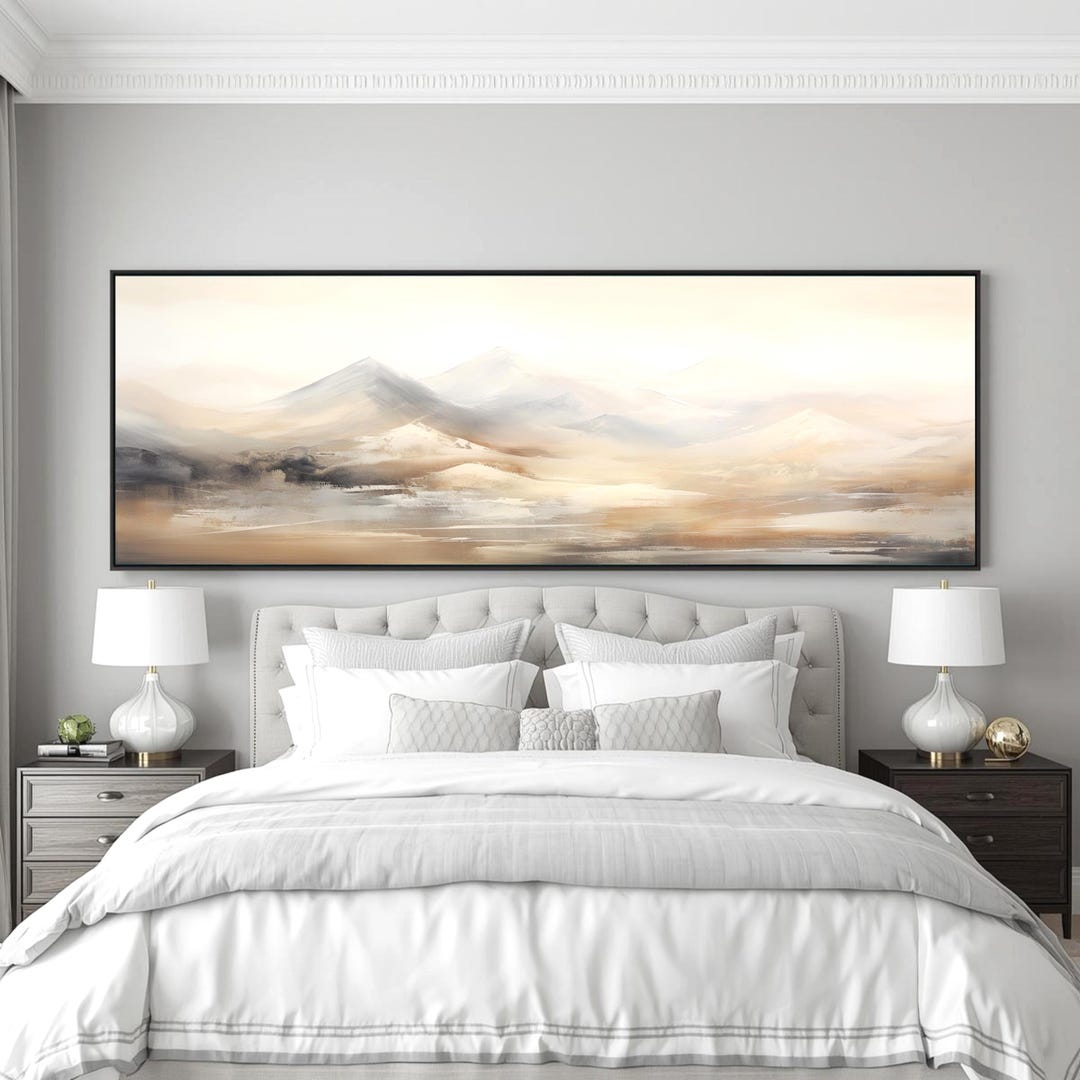 Panoramic Wall Art Framed Canvas, Large Wall Art, Extra Wide Wall Decor ...