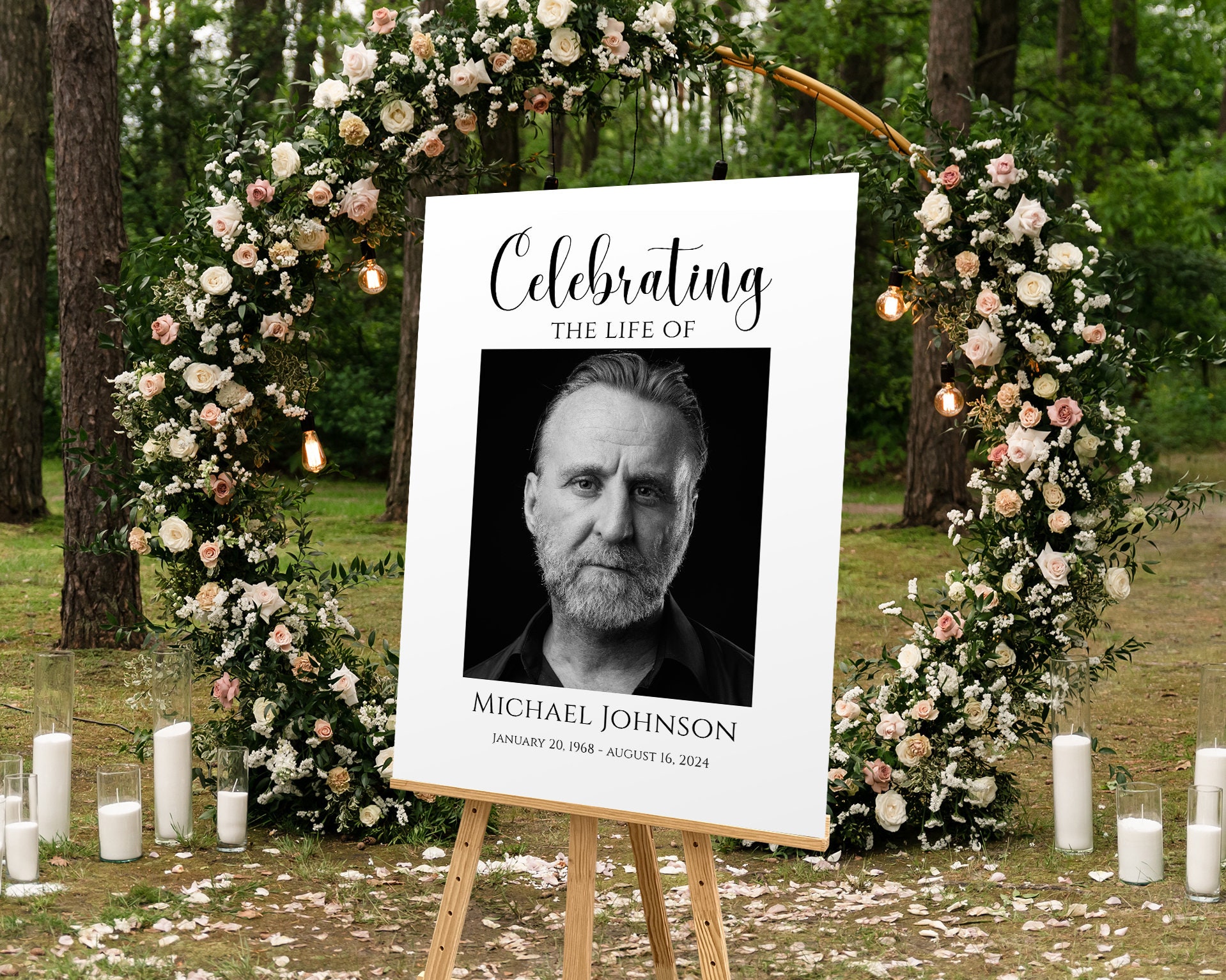 Funeral Welcome Sign Template, Funeral Memorial Sign, Celebrating of ...