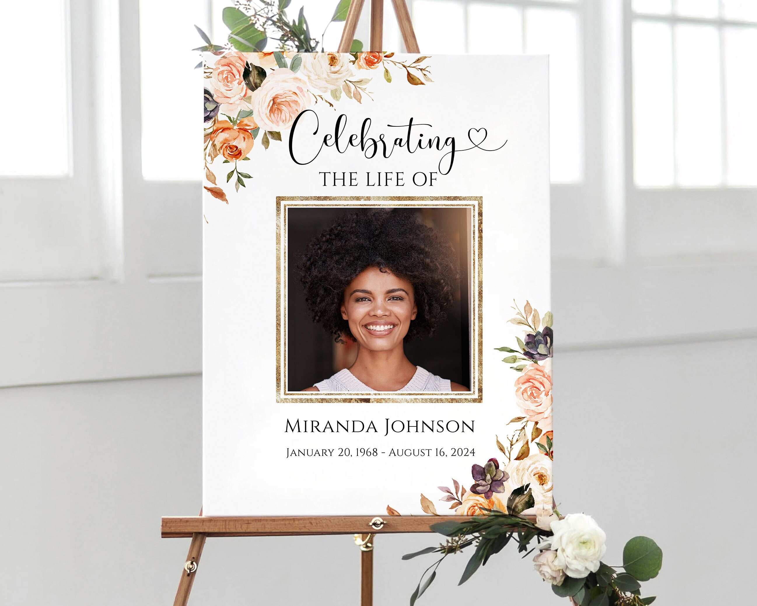 Funeral Welcome Sign Template, Funeral Memorial Sign, Celebrating of ...