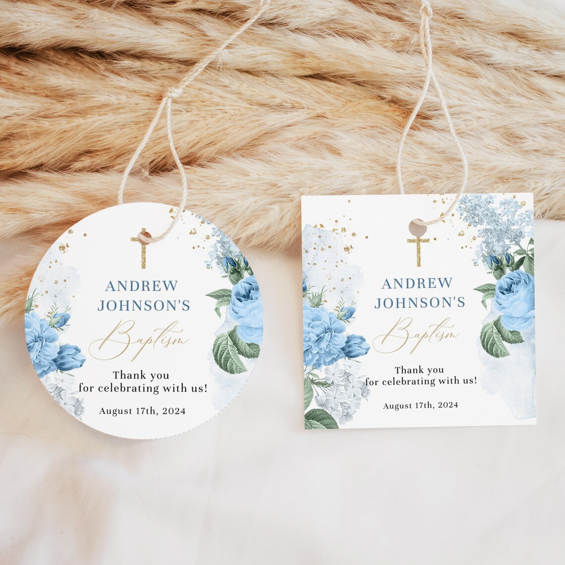 Baptism Thank You Tags Template, Baptism Favor Tags, Baptism Stickers ...