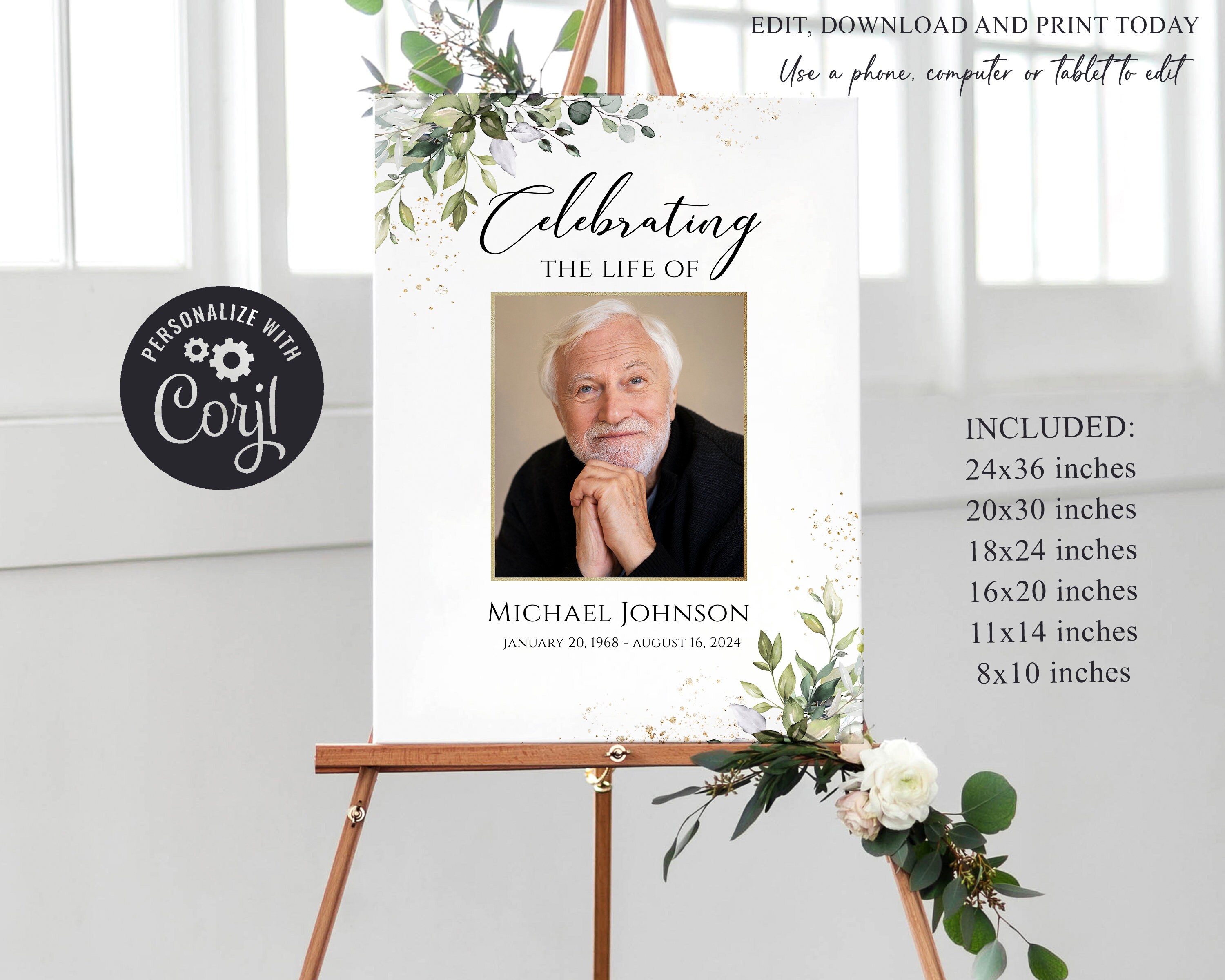 Funeral Memorial Sign, Celebrating of Life Decorations, Funeral Welcome ...