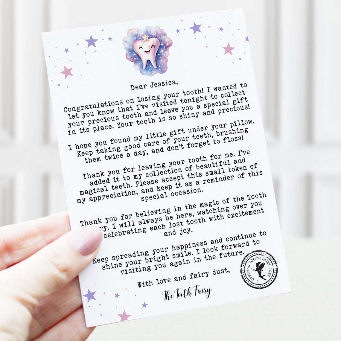 Tooth Fairy Letter and Tooth Fairy Receipt, Editable Tooth Fairy ...